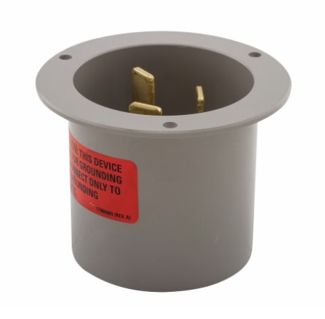 Cooper Eaton 4524NFI Flanged Inlet 50A 125/250V 3P3W Str Gray