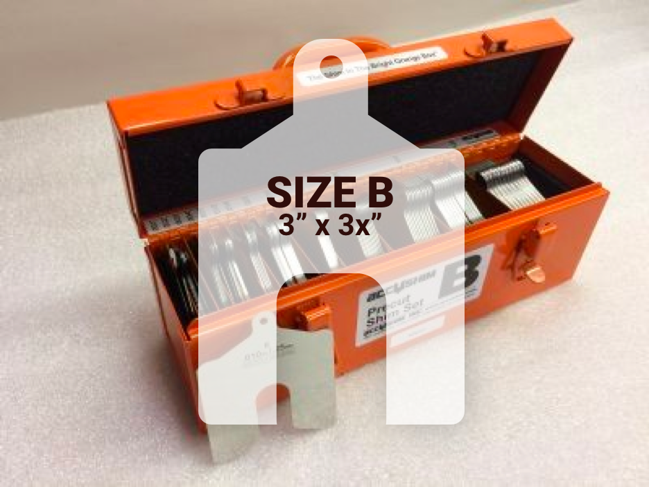 ACCUSHIM SLOTTED SHIMS B-MINI B (3"x3") 304 STAINLESS STEEL MINI SHIM ...