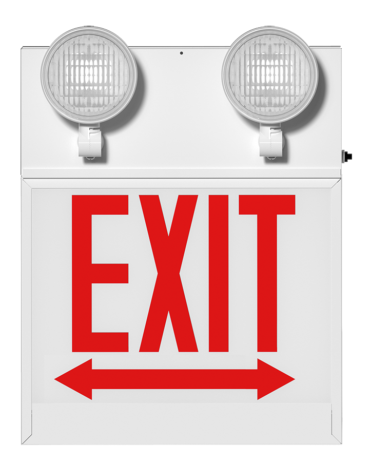 RAB ECOMBO-LRACH EXIT/EM COMBO UNV FACES 2-HEADS RED LETTERS LEFT/RIGHT ...