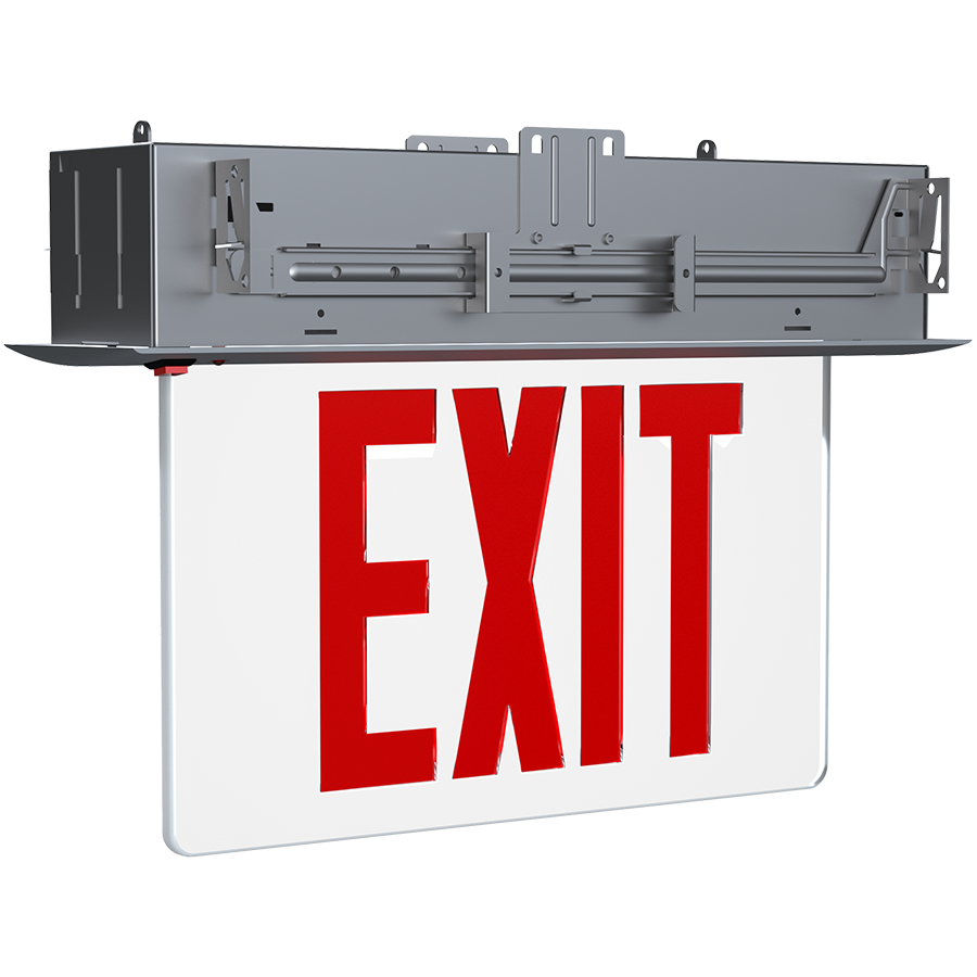 RAB EXITEDGE-RE-1/E RECESSED EDGE-LIT EXIT SIGN 1-FACE RED LETTERS ...